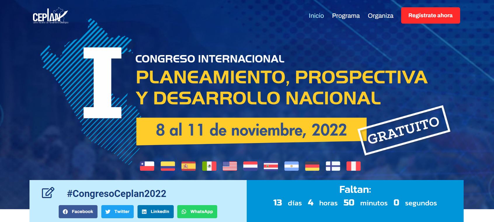 I Congreso Internacional de Planeamiento, Prospectiva y Desarrollo Nacional - CEPLAN - 8 al 11 ...