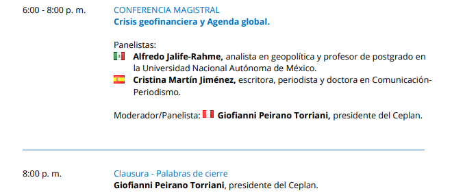 I Congreso Internacional de Planeamiento, Prospectiva y Desarrollo Nacional - CEPLAN - 8 al 11 ...