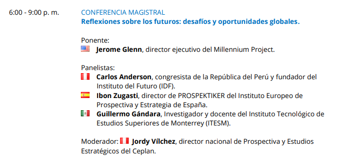 I Congreso Internacional de Planeamiento, Prospectiva y Desarrollo Nacional - CEPLAN - 8 al 11 ...