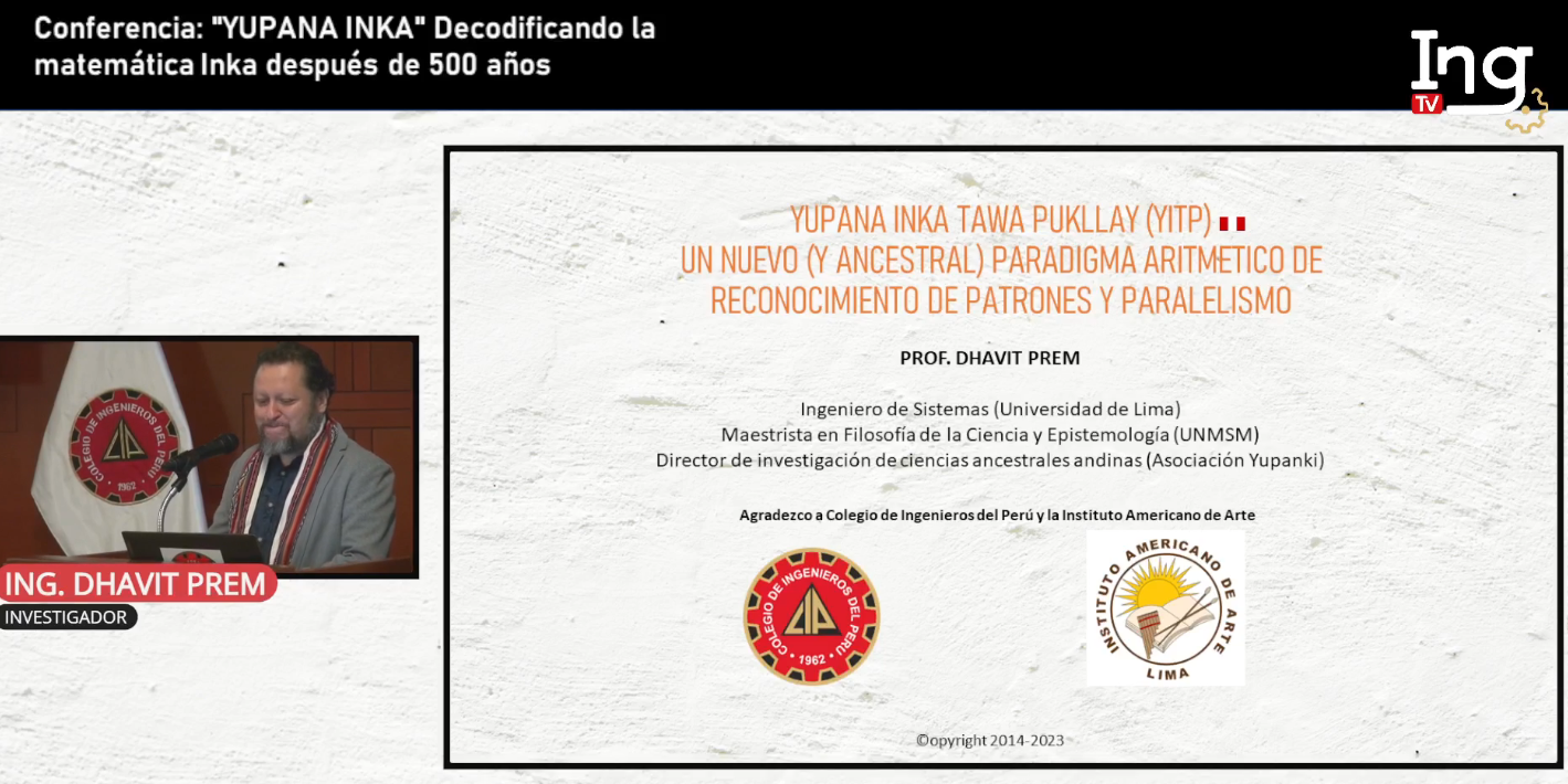 Conferencia: Yupana InkaDecodificando la matemática Inka después de 500 ...